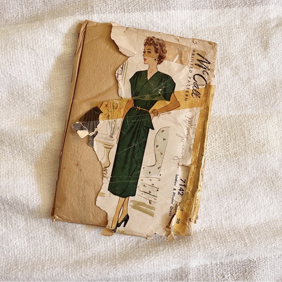 Vintage | Other | Vintage 94s 1947 Mccalls Dress Sewing Pattern Size 20 ...